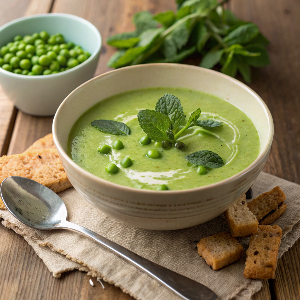 Pea and Mint Soup - Easy & Creamy Spring Recipe - Blooming Health Secrets